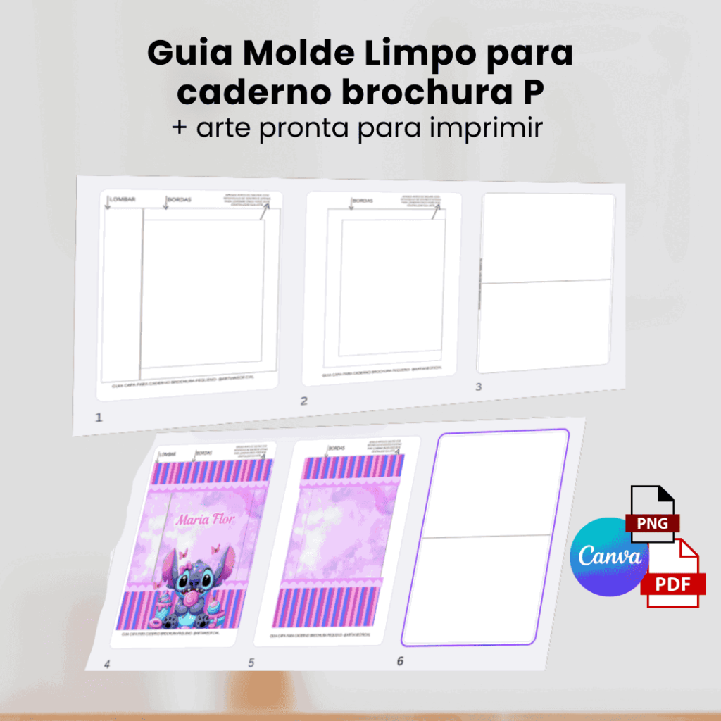 Molde Limpo Capa e Contra capa Caderno Brochura P e G – Artiane Oficial